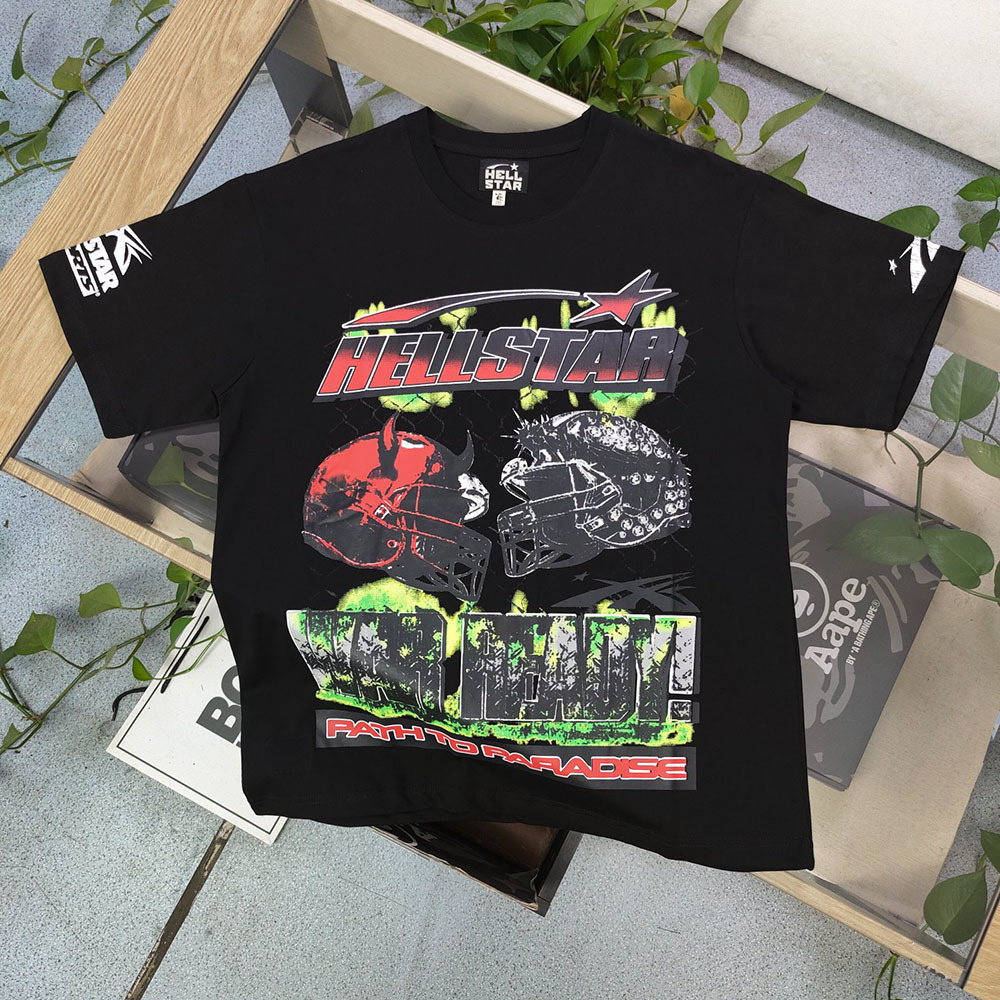 Hellstar Helmet War Ready Alien Graphic Print Casual … - Gem